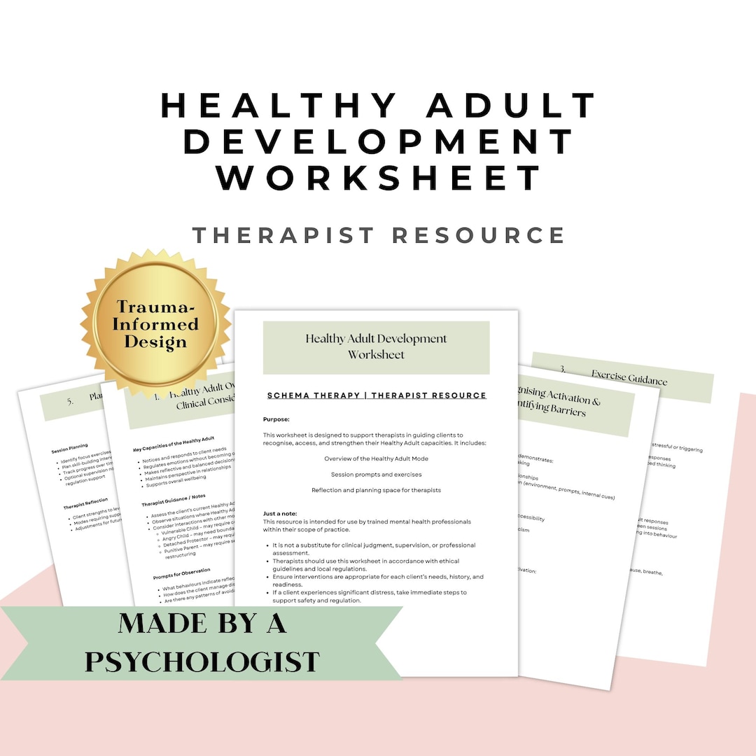 Healthy Adult Development Worksheet – Schema Therapy | Therapist ...