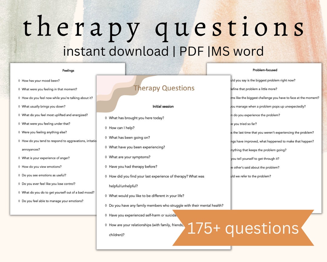 Therapy Session Questions, Therapy, Counselling Questions, Cbt ...
