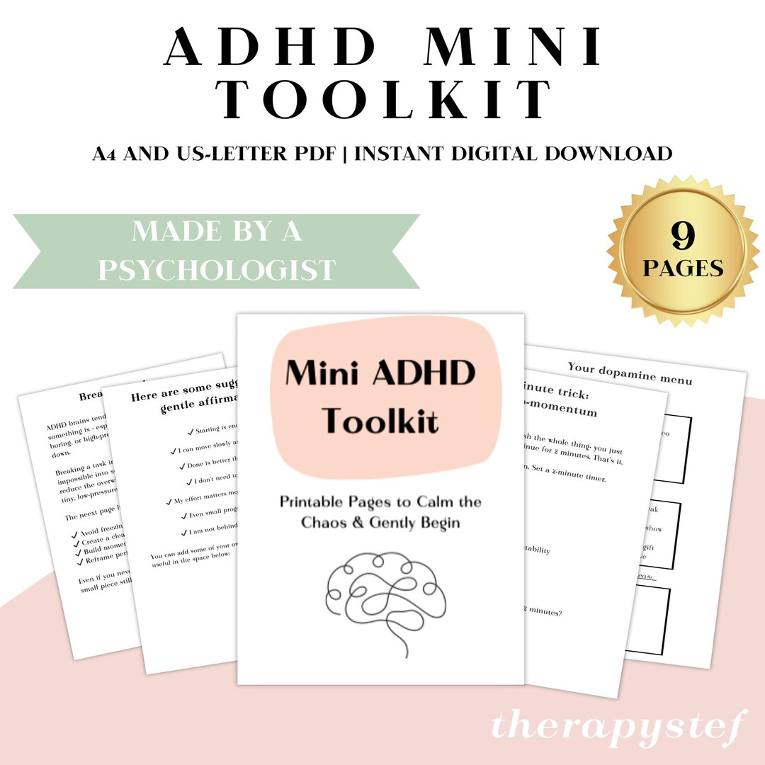 ADHD Mini Toolkit | Brain Dump, Task Planner (printable PDF) - Etsy