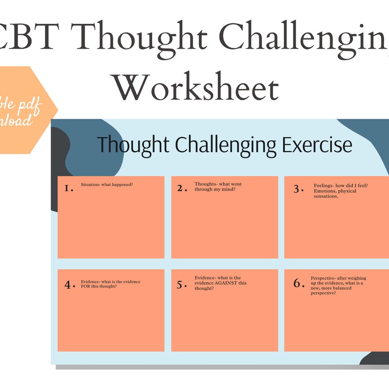Cbt Thought Record - Etsy