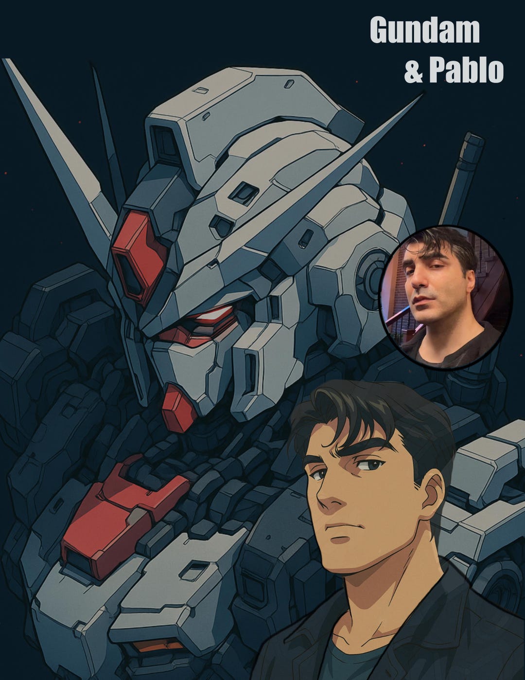 Custom Gundam Cartoon Portrait, Gundam Card, Gundam Design, Anime Gift ...