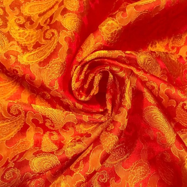 Orange Floral Fabric - Etsy