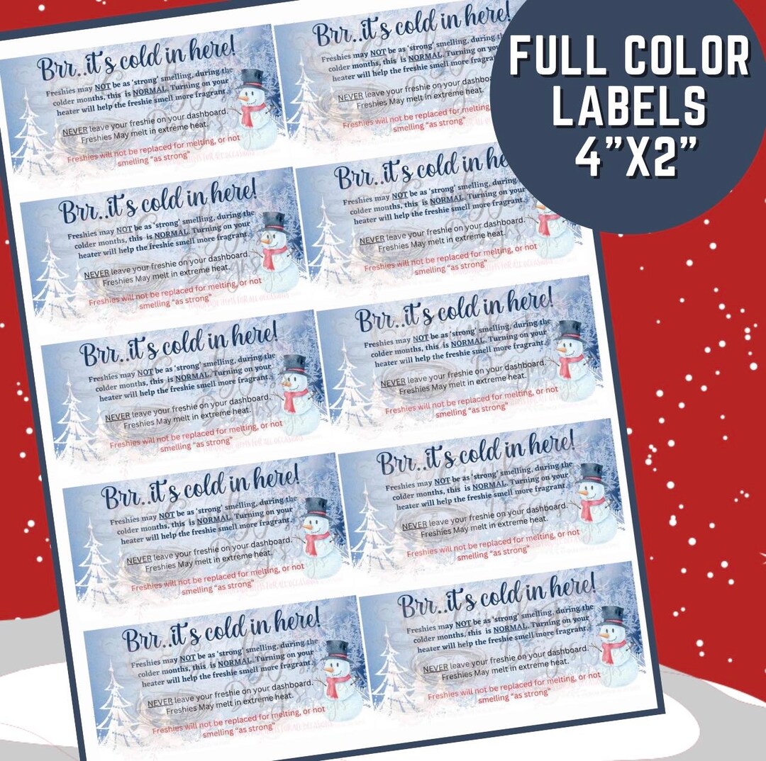 4“x2” Warning Stickers, Warning Labels, Freshie Care, Freshie Warning ...
