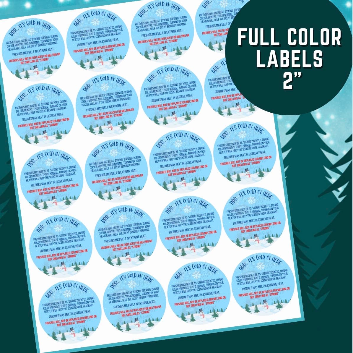 2” Round Warning Stickers, Warning Labels, Freshie Care, Freshie ...