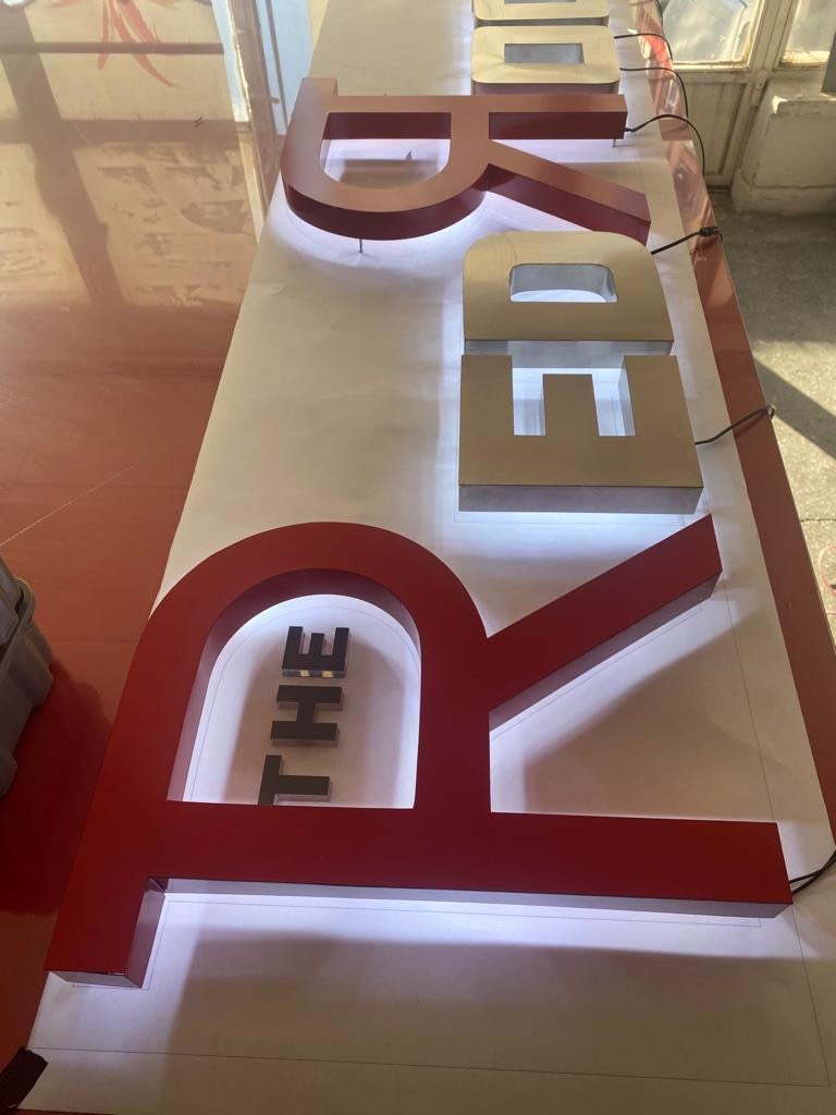 Custom Metal Sign 3d Logo Backlit Sign Indoor Brushed 3D | Etsy UK