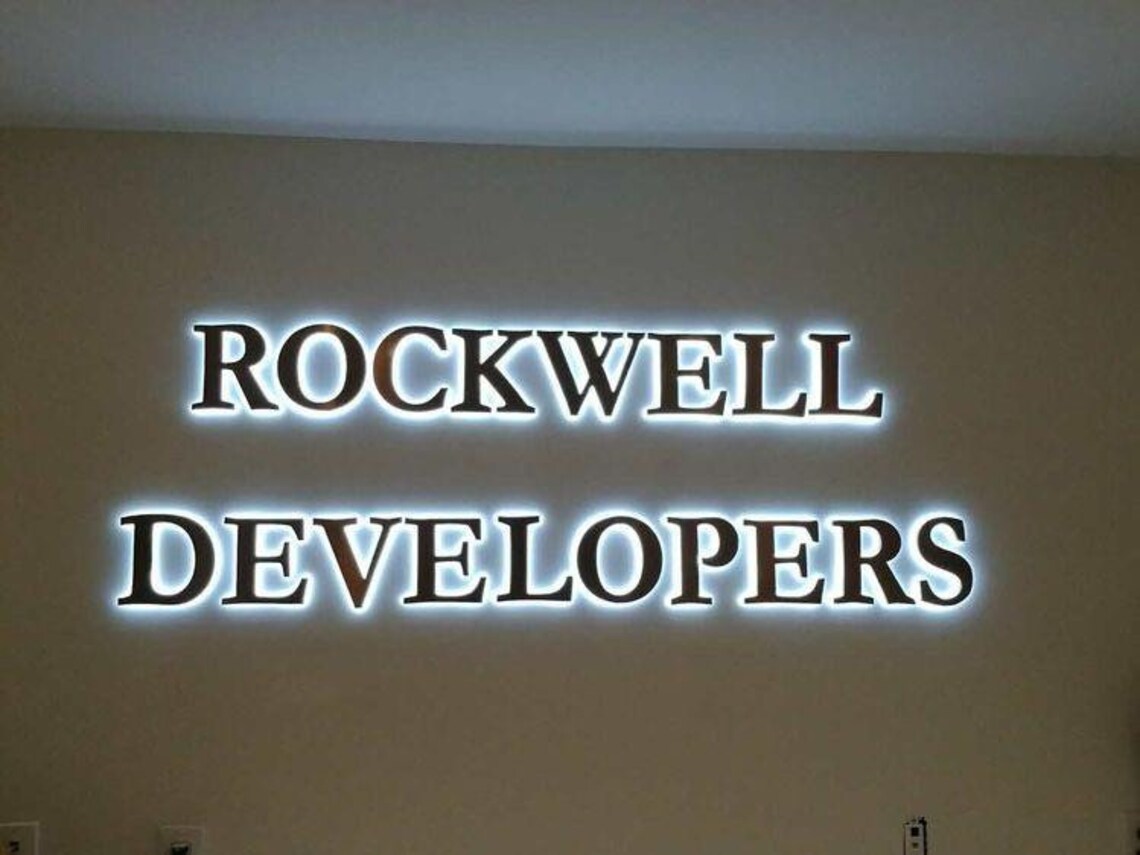 Metal Backlit Led Sign 3d Logo Wall Decor Office Reception - Etsy