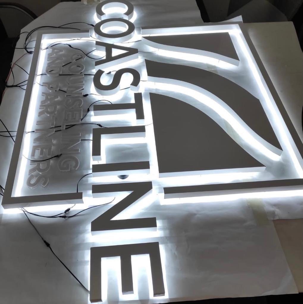 LED Backlit Sign, Logo Sign for Business, Illuminated Sign, Surface Lit ...