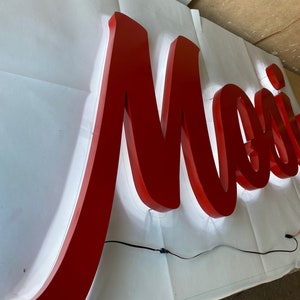 LED Backlit Sign, Logo Sign for Business, Illuminated Sign, Surface Lit ...