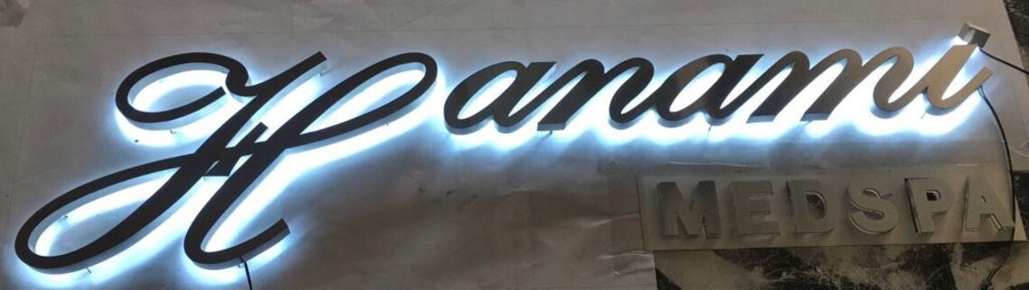 LED Backlit, Brushed Metal Signs, Custom Logo, 3d Lettering ...