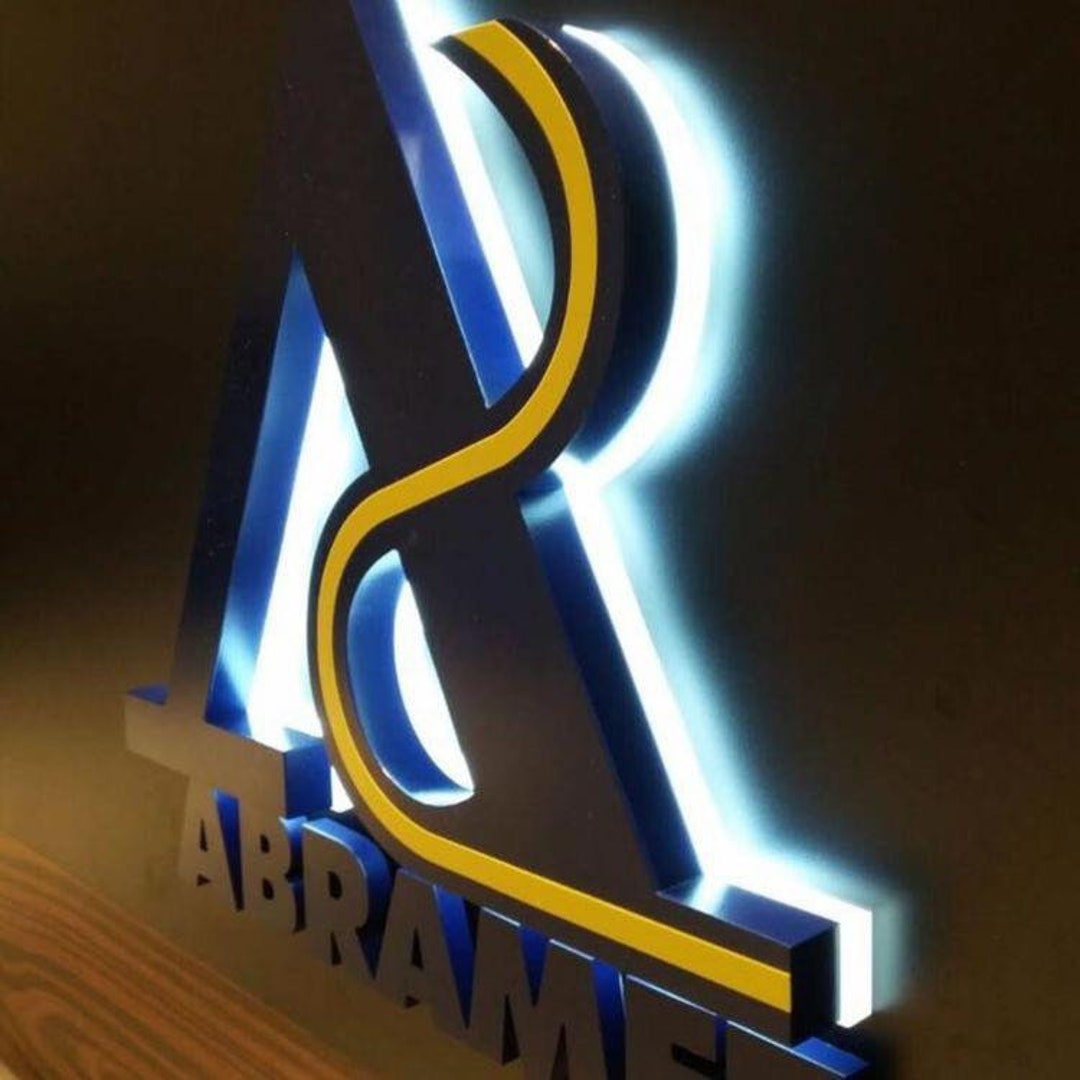 Customizable Sign, 3D Backlit, Led Custom Office Sign, Custom Logo Sign ...