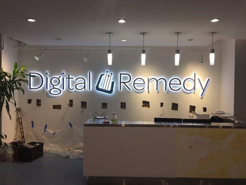 LED Backlit, Brushed Metal Signs, Custom Logo, 3d Lettering ...