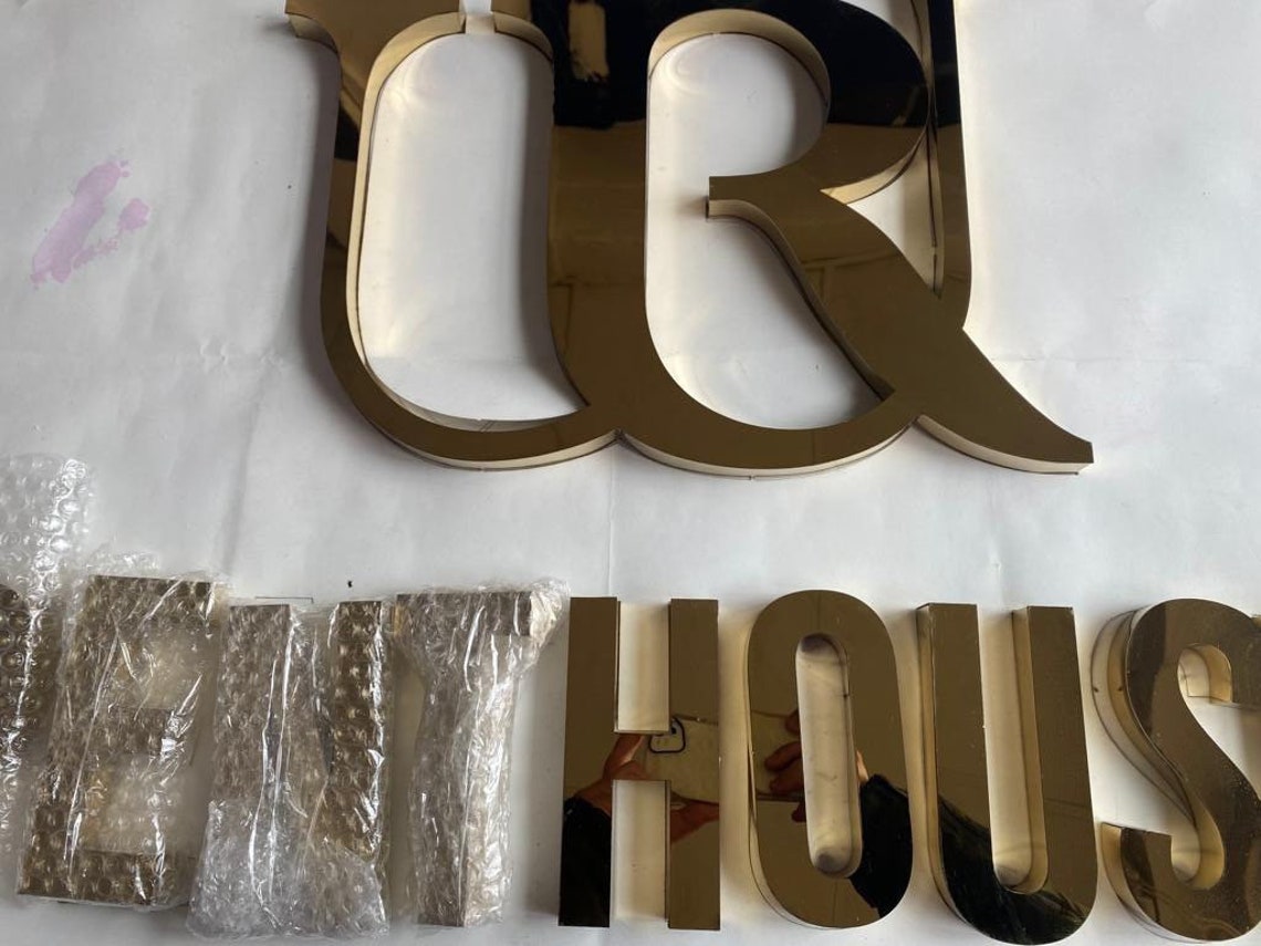 LED Backlit, Brushed Metal Signs, Custom Logo, 3d Lettering ...