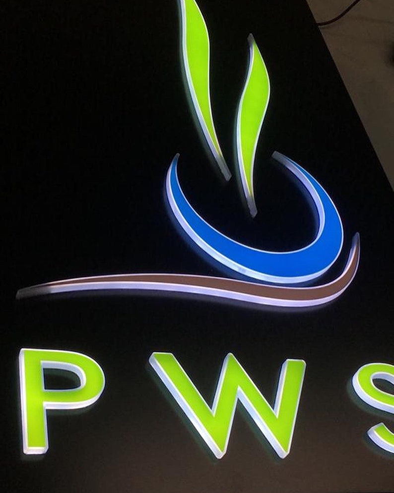 LED Backlit Sign, Logo Sign for Business, Illuminated Sign, Surface Lit ...