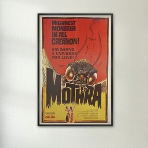 Classic Mothra 1961 Framed Movie Poster, Halloween Poster, Hanging Wall ...