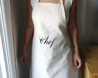 Linen Apron, Chef Apron, Half Apron. Christmas Gift. Natural Beige ...