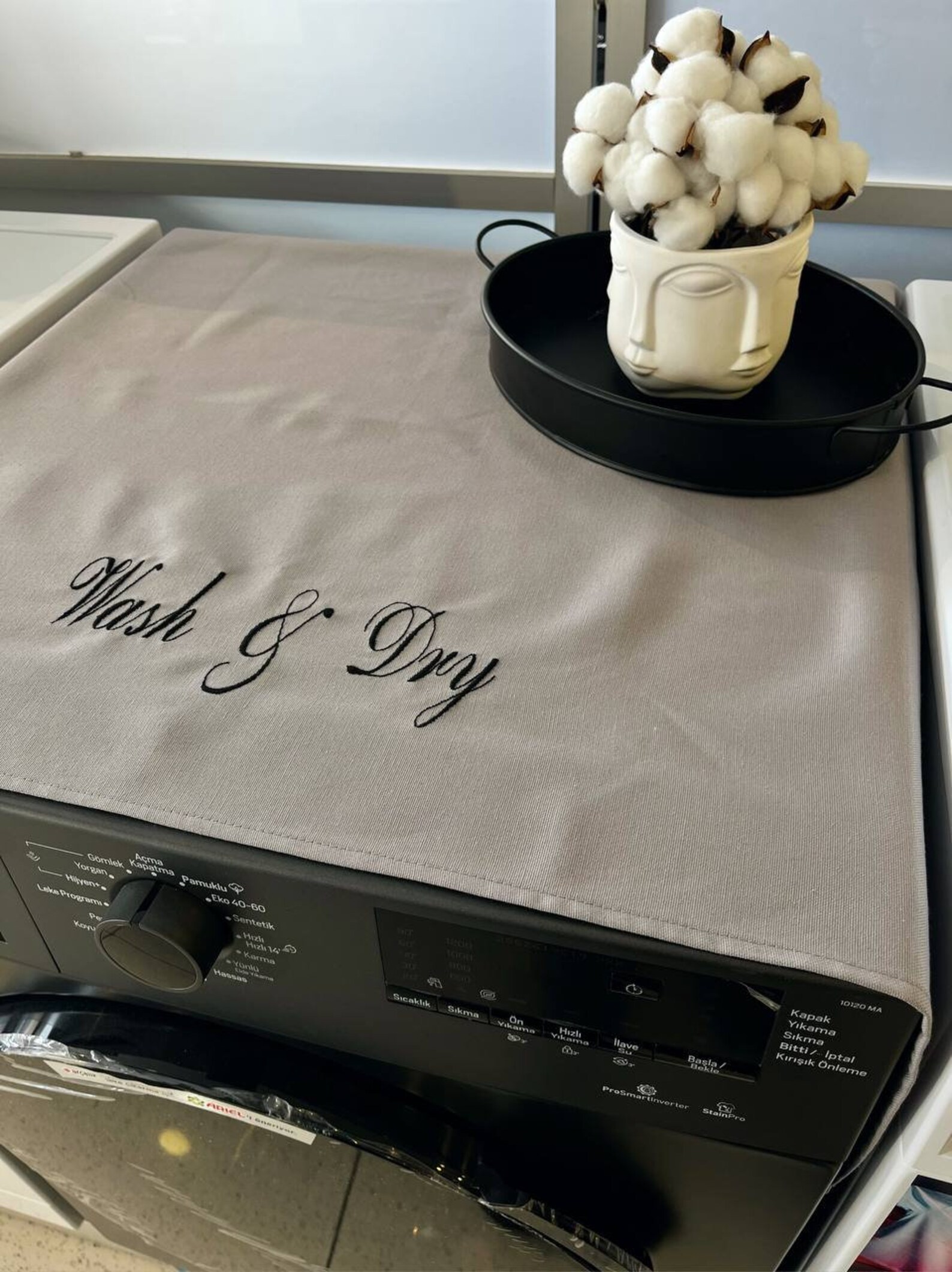 Homeprepco 'wash&dry' Embroidered Washer and Dryer Machine Linen Cover ...