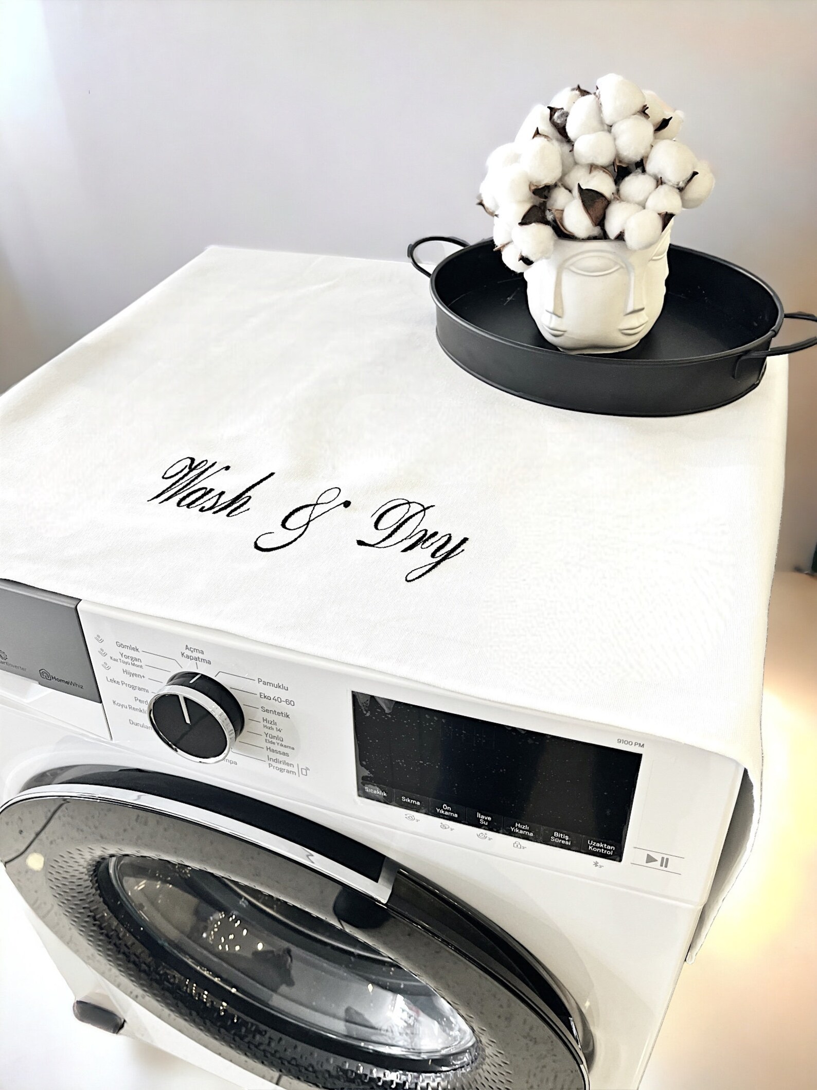 Homeprepco "wash & Dry" Embroidered Washer and Dryer Machine Linen ...