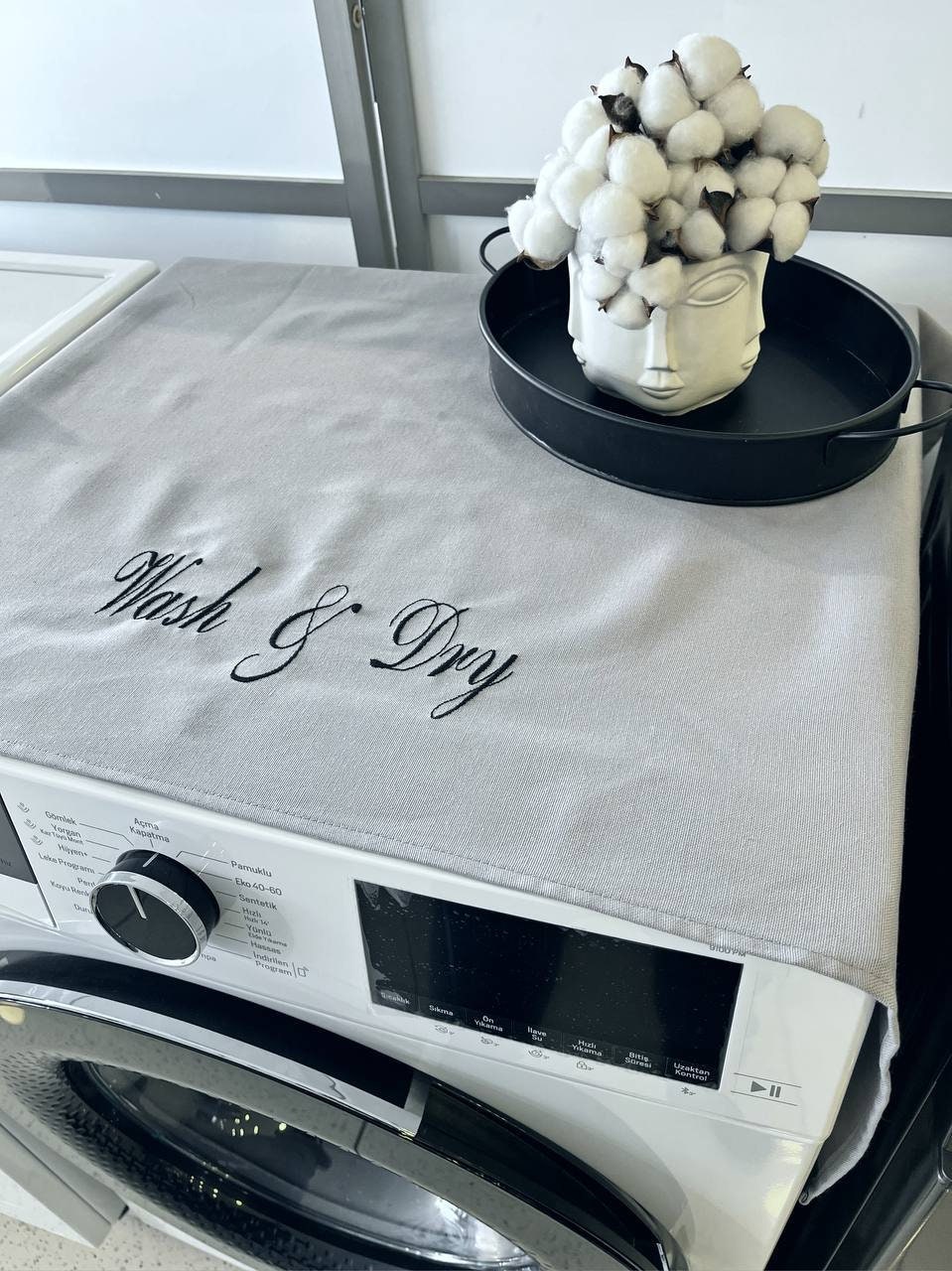 Homeprepco 'wash&dry' Embroidered Washer and Dryer Machine Linen Cover ...