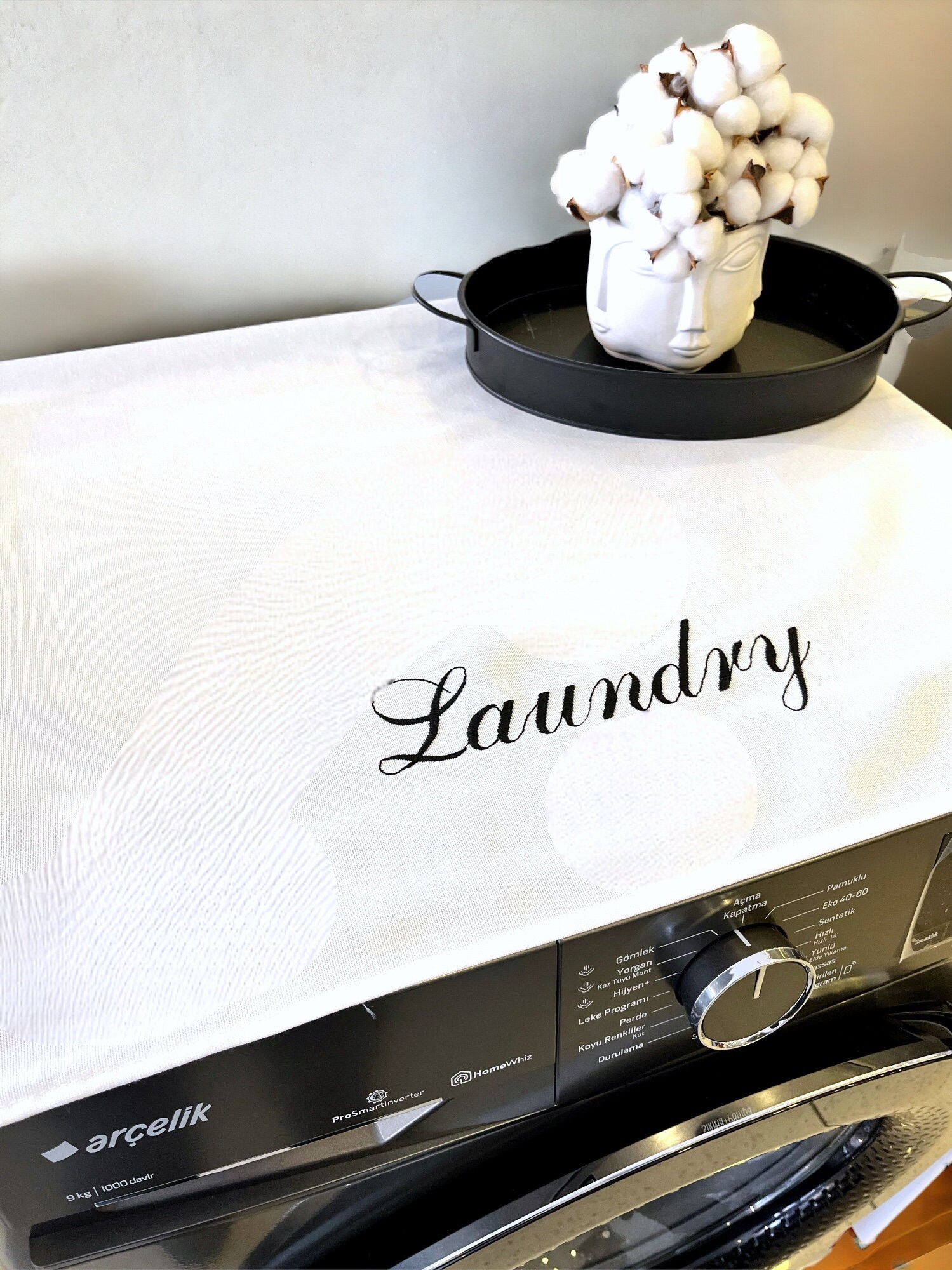 Homeprepco "laundry" Embroidered Washing Machine Cover, Appliance ...