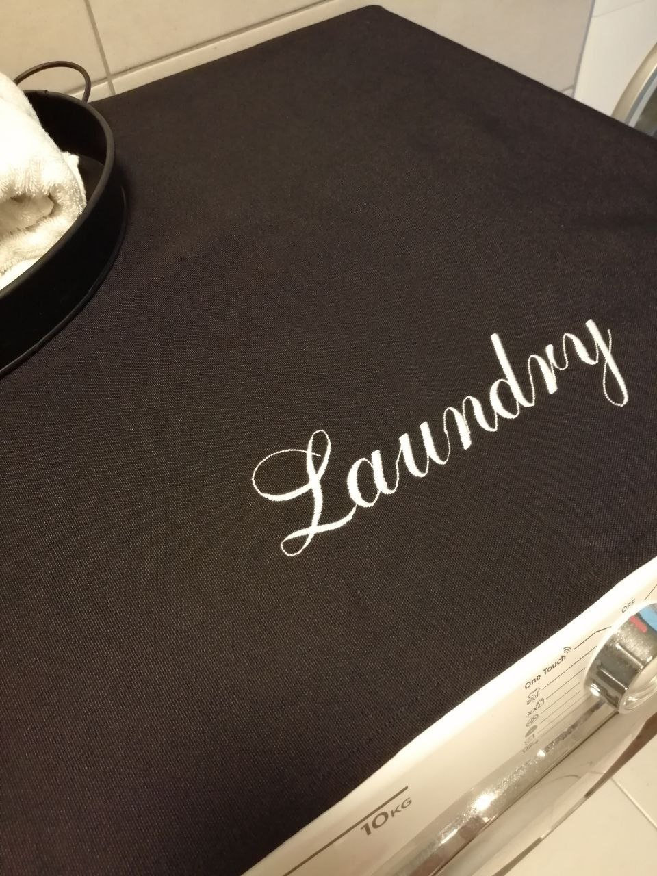 Homeprepco "laundry" Embroidered Washing Machine Cover, Appliance ...