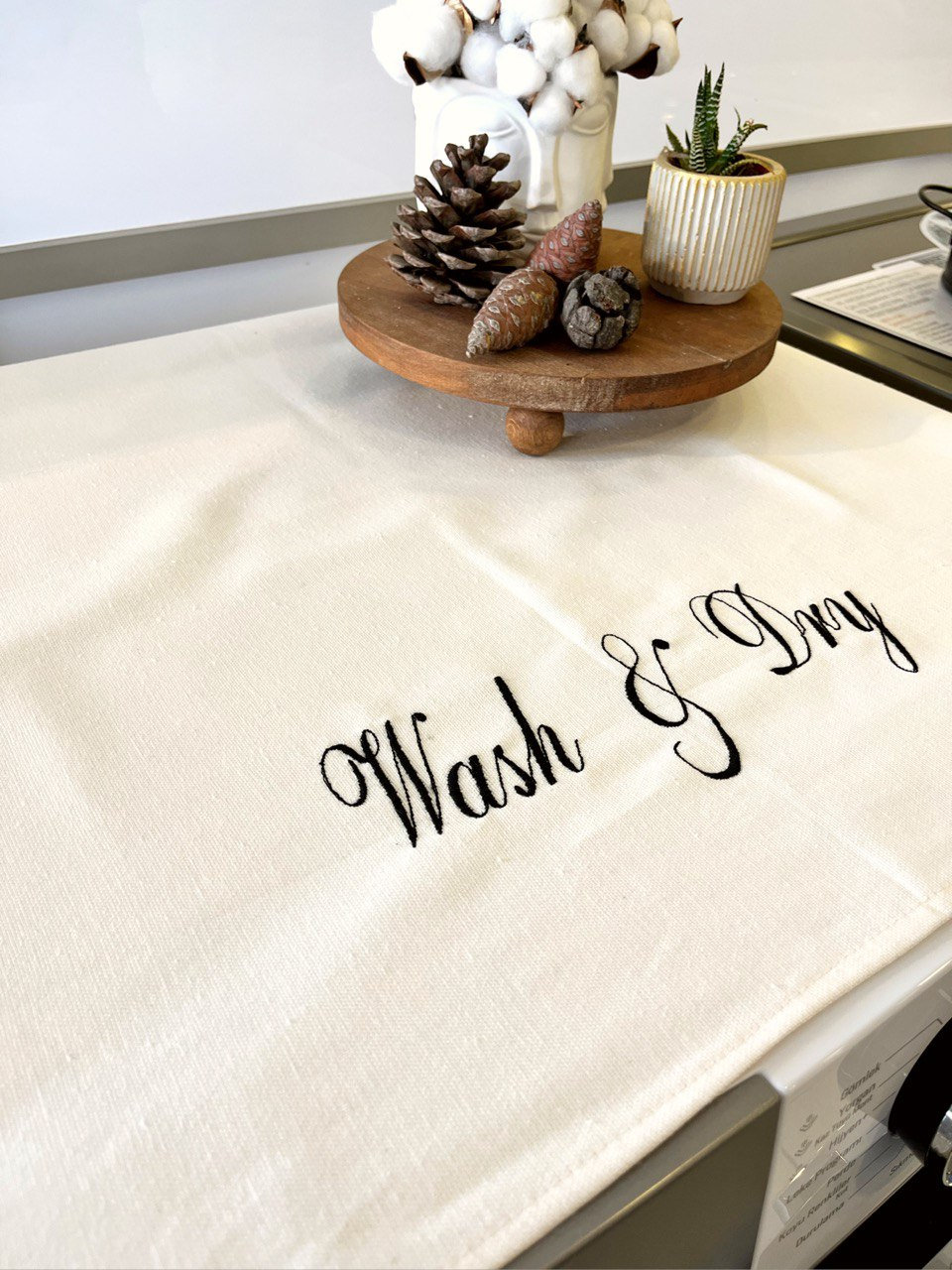 Homeprepco "wash&dry" Embroidered Washer and Dryer Machine Linen Cover ...