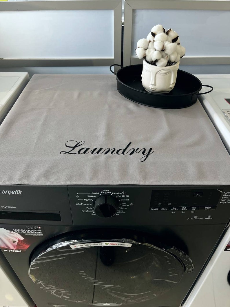 Homeprepco "laundry" Embroidered Washing Machine Cover, Appliance ...