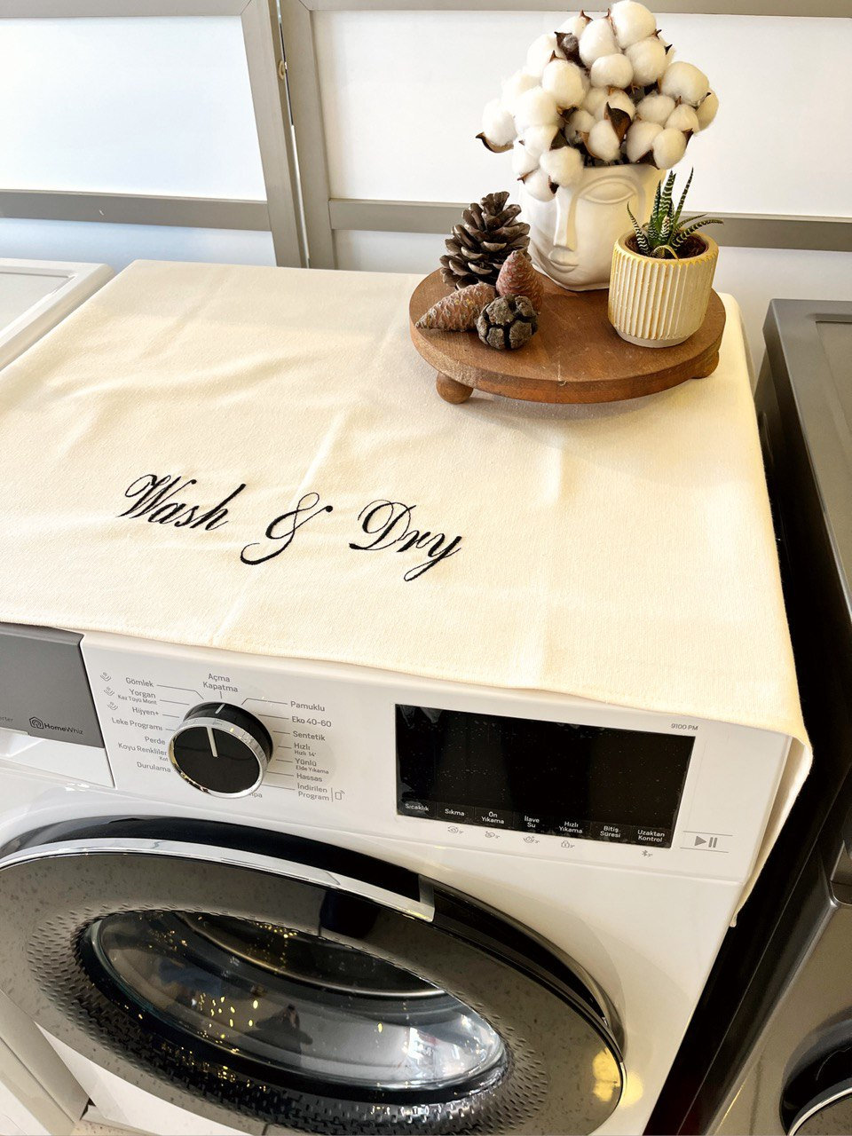 Homeprepco "wash&dry" Embroidered Washer and Dryer Machine Linen Cover ...