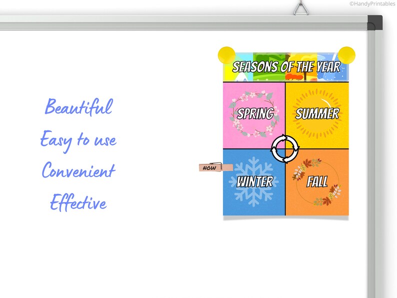 Seasons Chart Printable, Clip Chart Classroom, 4 Seasons Decor for Kids ...