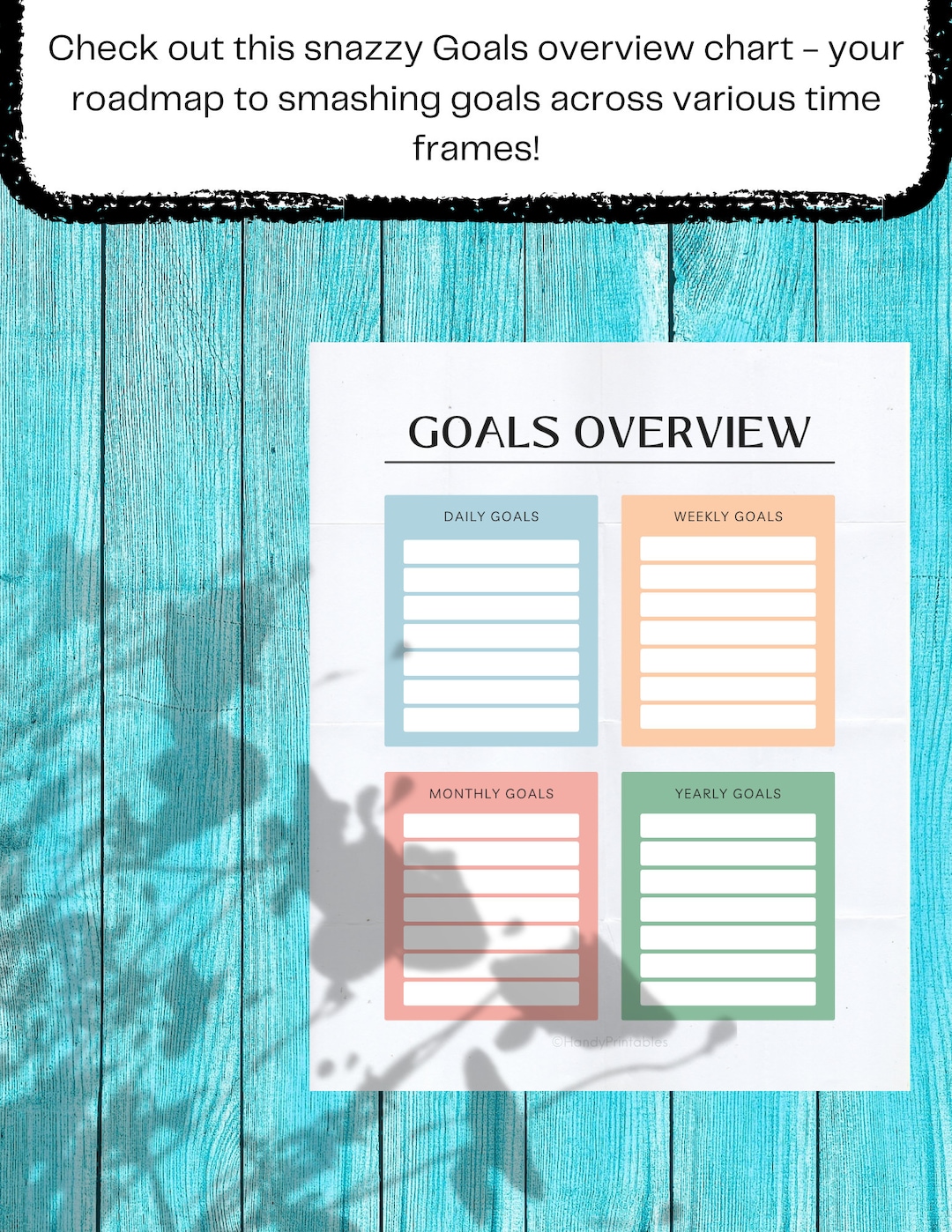 Goal Overview Sheet, Goals Sheet, Productivity, Goal Tracker, Visual ...