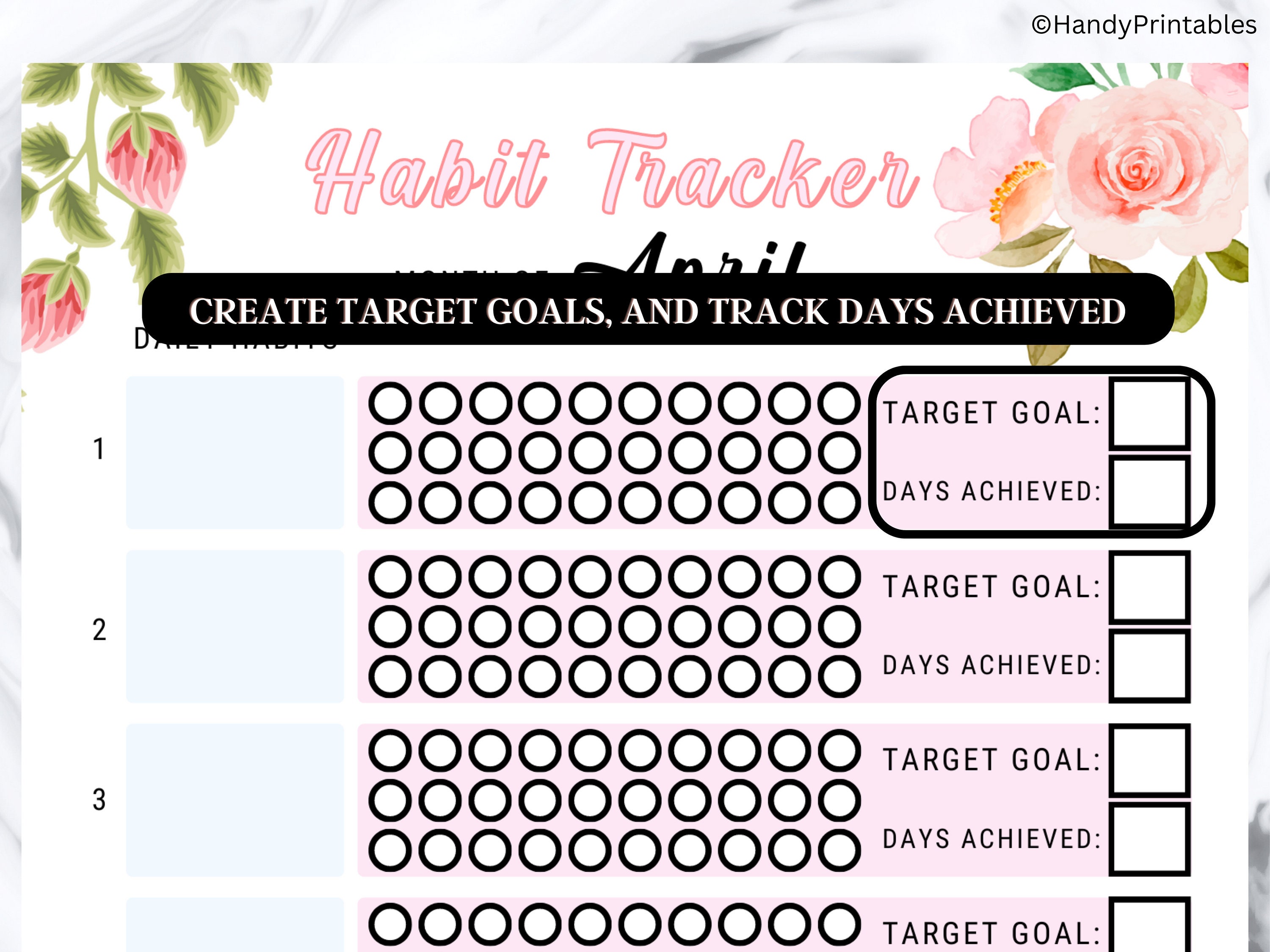 Daily Habit Tracker Printable Monthly Habit Tracker Routine - Etsy