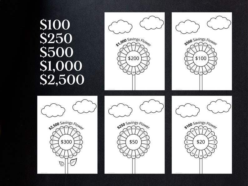 Savings Challenge Printable, Savings Tracker, 2500 Savings Challenge ...