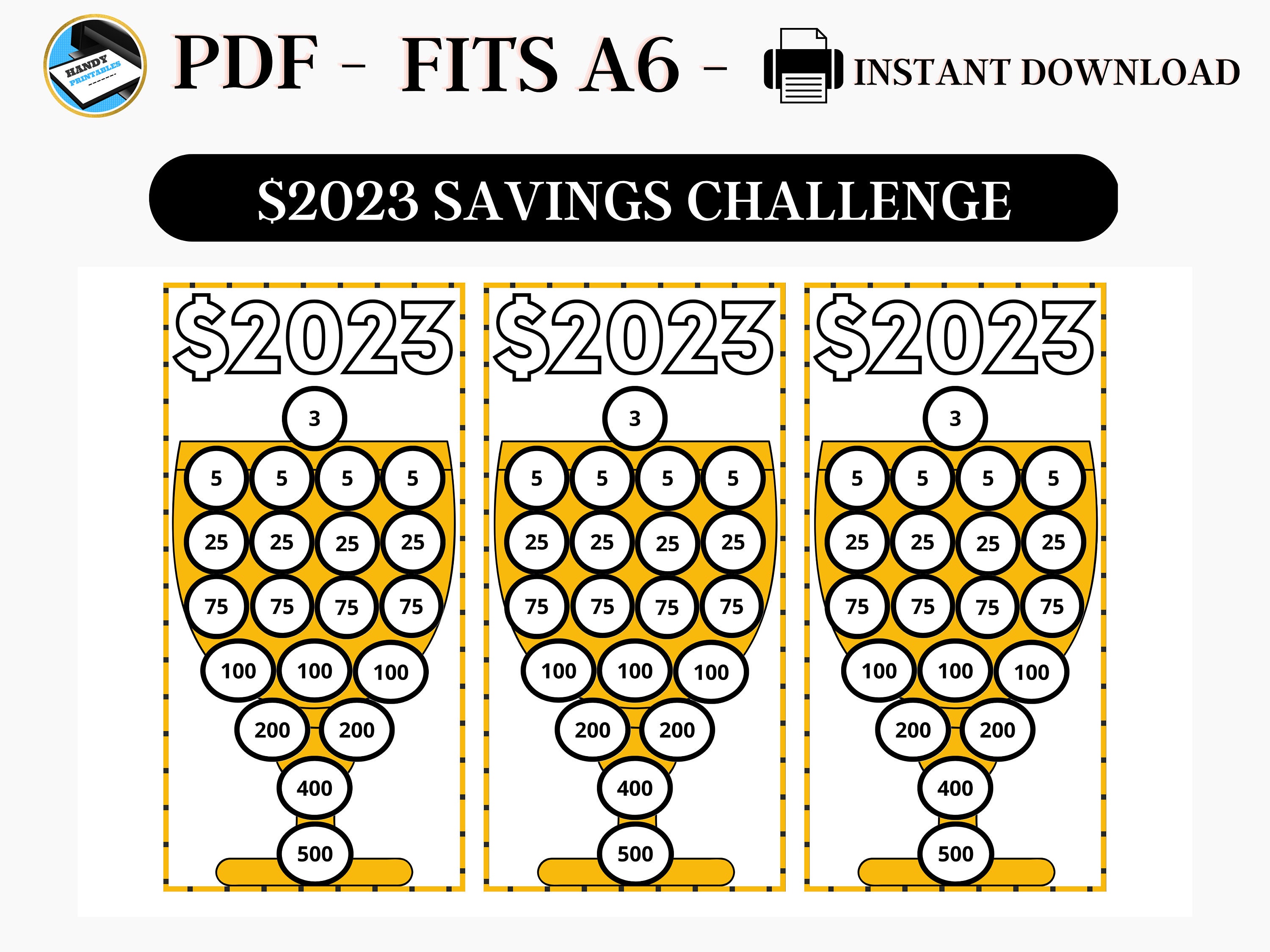 Savings Challenge Printables, A6 Savings Challenge, 2023 Savings ...