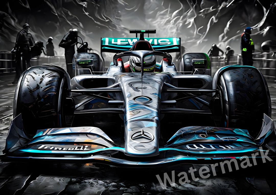 Mercedes Themed Formula 1 Motor Racing Wall Art Print, Home Decor for ...