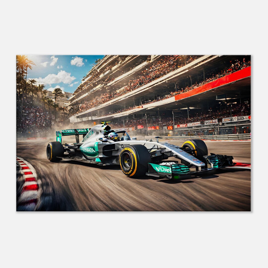 Mecedes Themed Formula 1 Motor Racing Wall Art Print, Home Decor for ...
