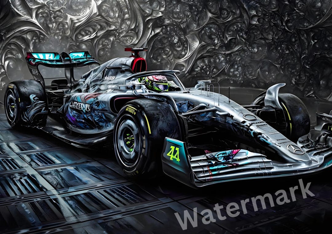 Mercedes Themed Formula 1 Motor Racing Wall Art Print, Home Decor for ...