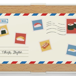 Kawaii Bento Lunch Box, Tokyo Letter With Stamps, Japanese Food, With ...