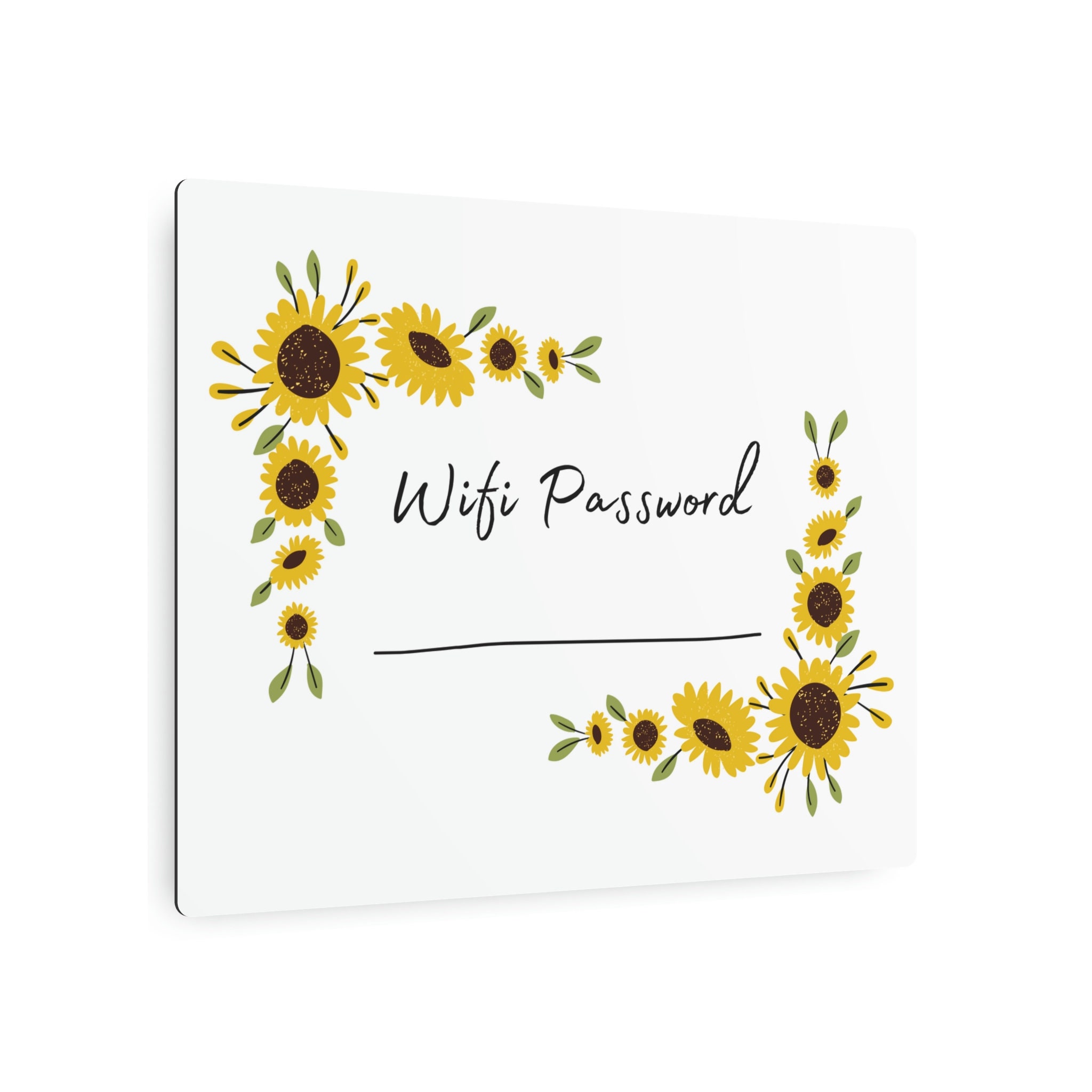 Wifi Password Sign, Sunflower Print, Hand Drawn Design, Metal Sign, Erasable - Etsy