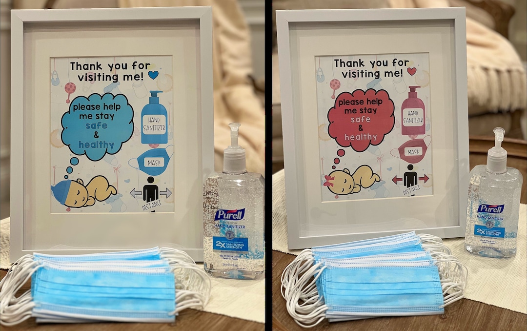 Newborn Baby Safety Sign, Wash Hands, Wear Mask Printable (instant ...