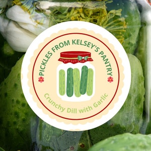 Pickle Labels - Personalized Stickers for Homemade Pickles & Preserves ...