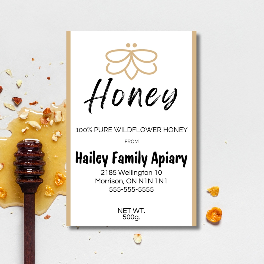 Honey Jar Labels - Custom Labelling for Honey From Your Family Apiary ...