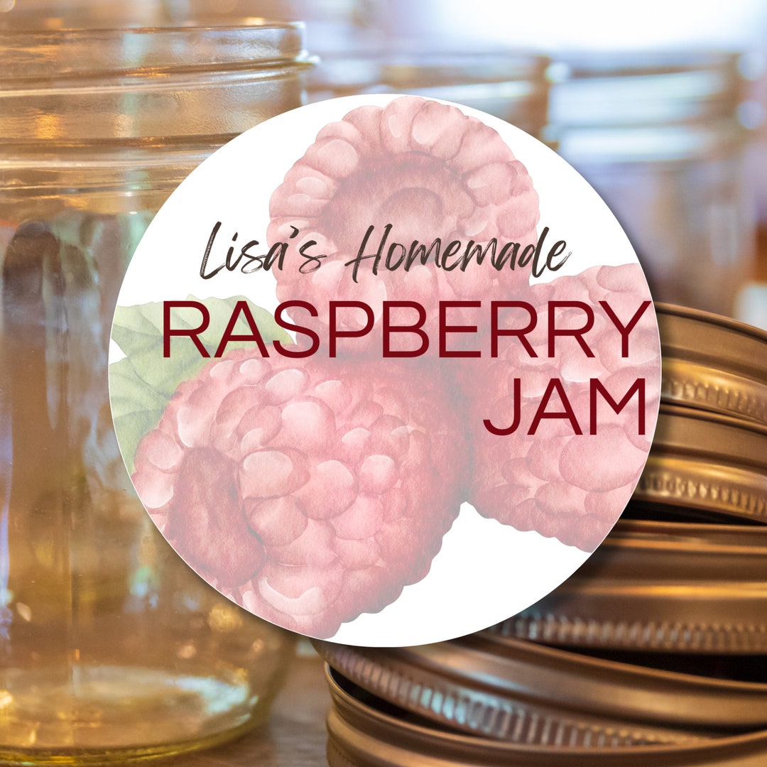 Raspberry Jam Labels Personalized Canning Labels Watercolour Design - Etsy