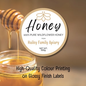 Honey Labels Custom Stickers for Honey From Your Family Apiary ...
