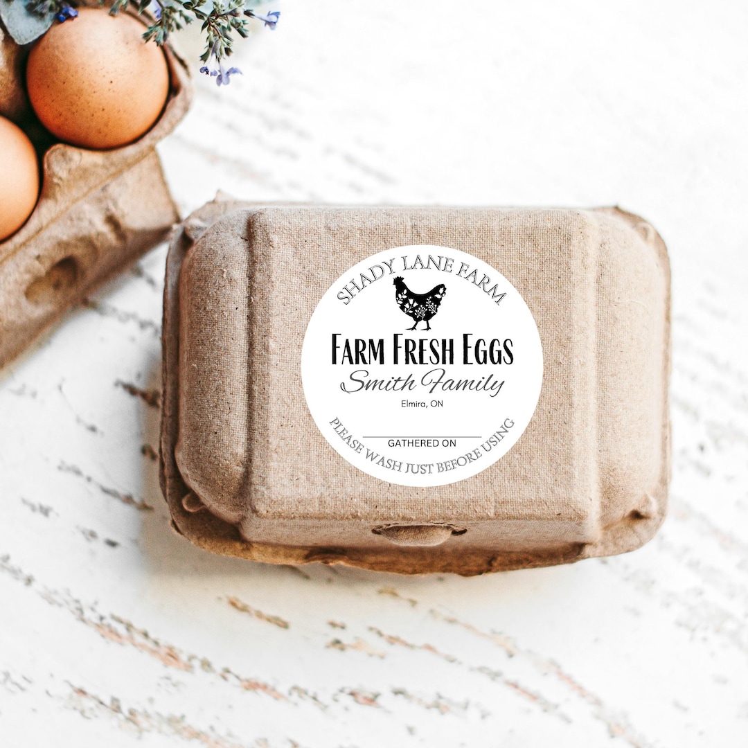 Custom Farm Fresh Egg Carton Labels: Personalized Chicken Coop Stickers ...