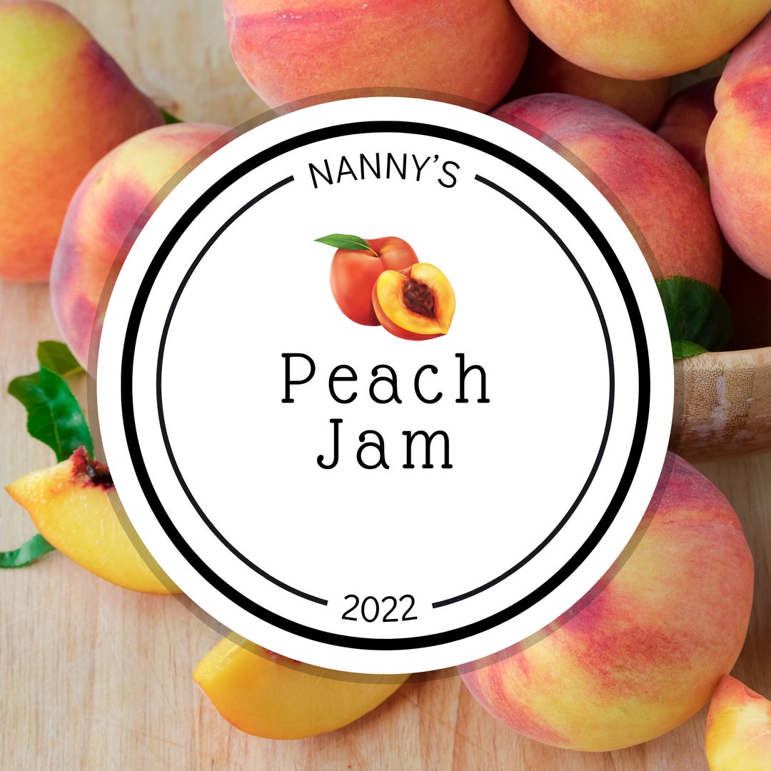 Peach Jam Labels Personalized Kitchen Stickers for Homemade - Etsy