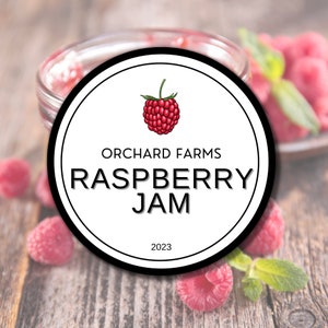 Raspberry Jam Labels Personalized Kitchen Stickers for Homemade Jam ...