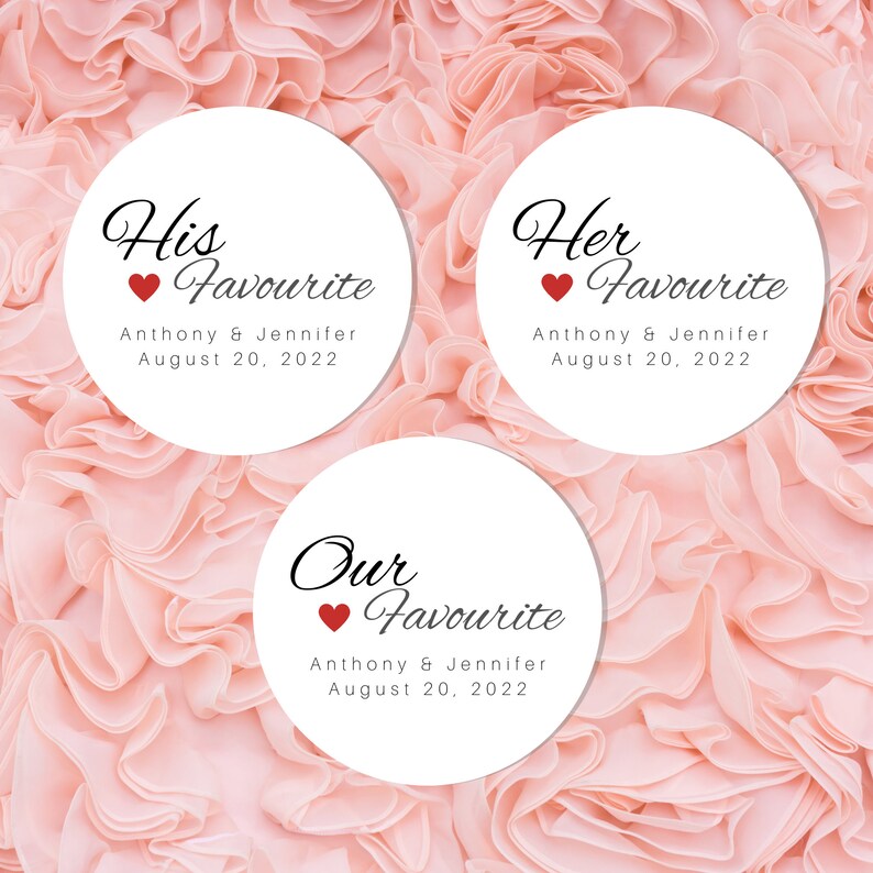 His Favorite Her Favorite Favour Tags Stickers for Wedding - Etsy Canada