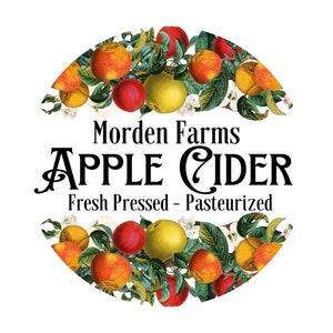 Apple Cider Labels - Custom Stickers for Home Apple Cider, Apple Butter ...