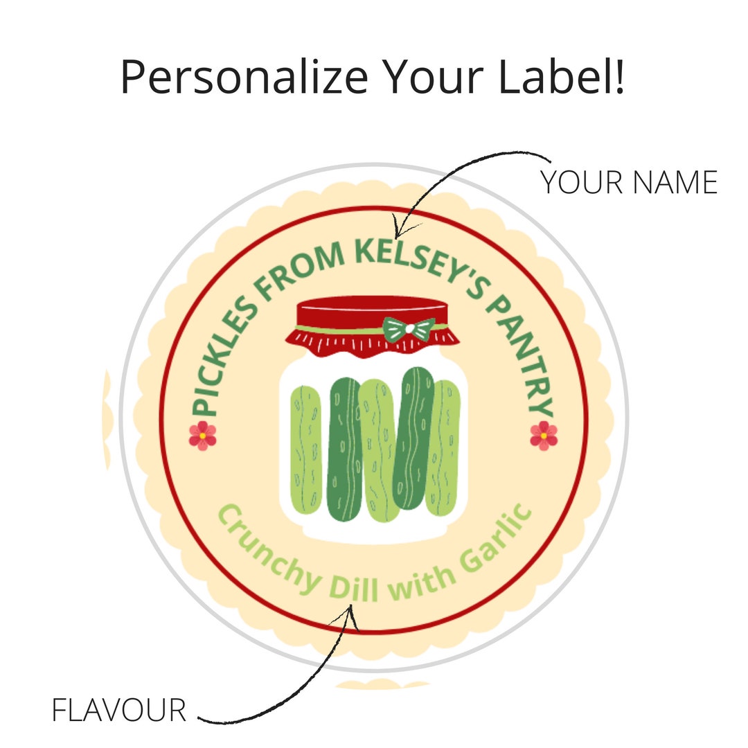 Pickle Labels Personalized Stickers for Homemade Pickles & Preserves ...