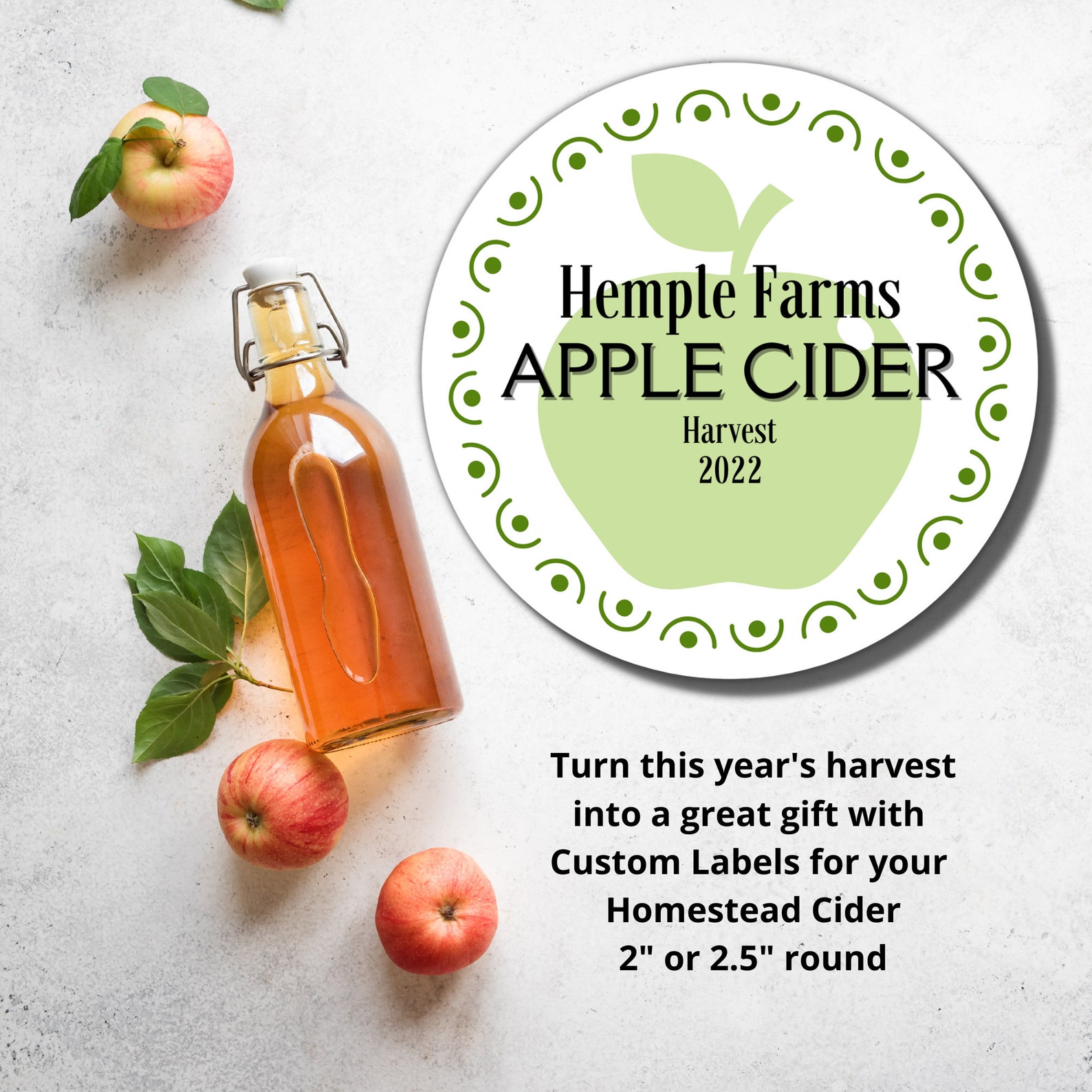 Apple Cider Labels Custom Stickers for Home Orchard Apple Cider ...