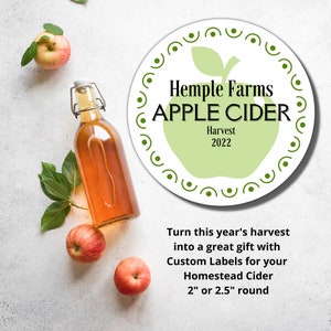Apple Cider Labels - Custom Stickers for Home Orchard Apple Cider ...